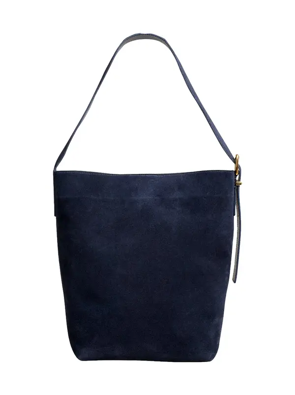 Madewell Essentials Suede Bucket Bag - Deep Indigo