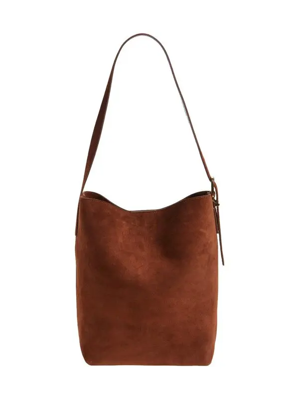 Madewell Essentials Suede Bucket Bag - Soft Mahogany