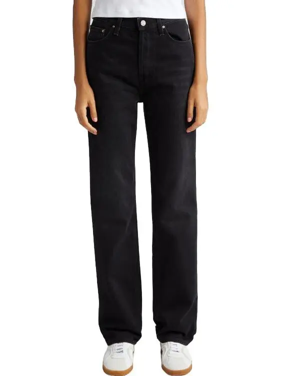 TOTEME Classic High-waist Straight Leg Jeans - Faded Black