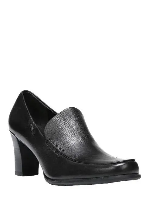 Franco Sarto Nolan Block Heel Loafer - Black Calf