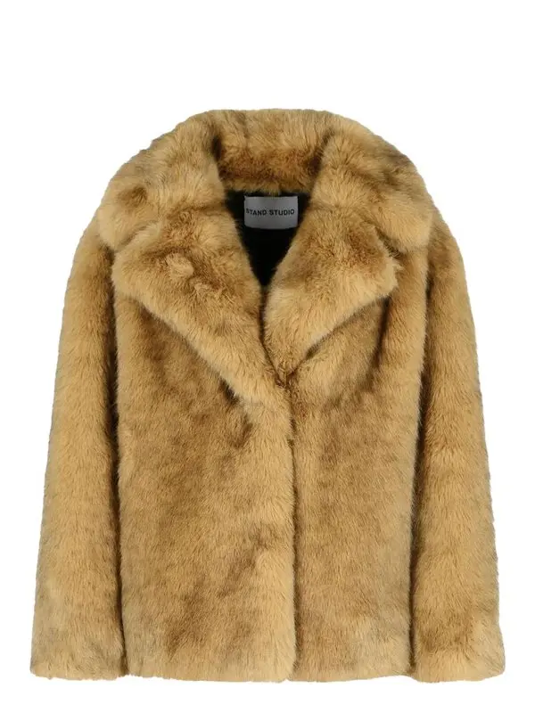 STAND STUDIO Faux Fur Jacket - Beige