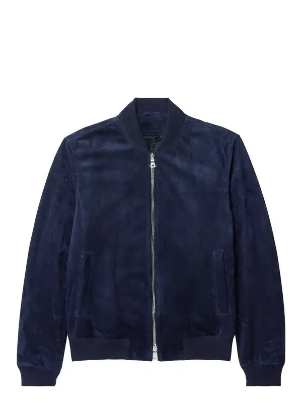 Mr P. Suede Bomber Jacket - Blue
