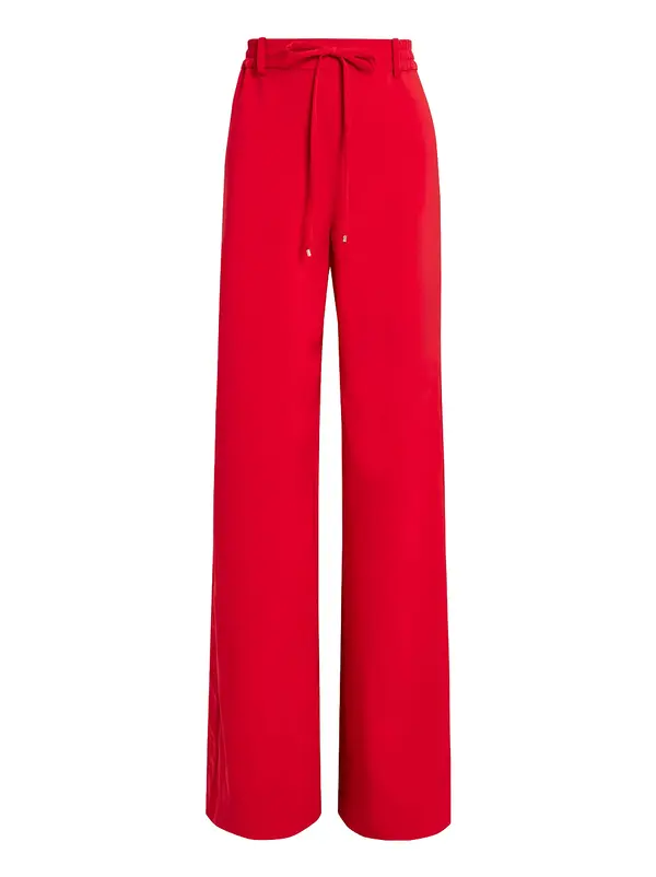 Zuhair Murad Crepe Wide-leg Pants - Tomato Red