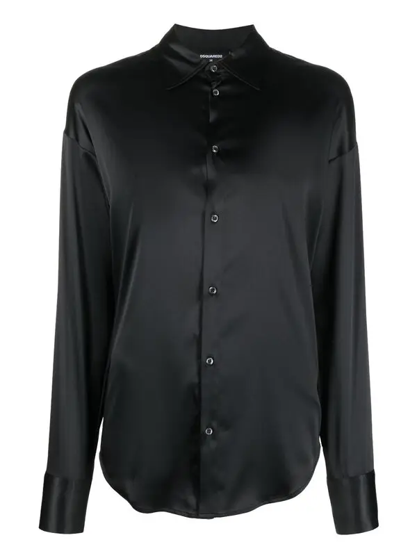 Dsquared2 Embellished Satin Shirt - Black