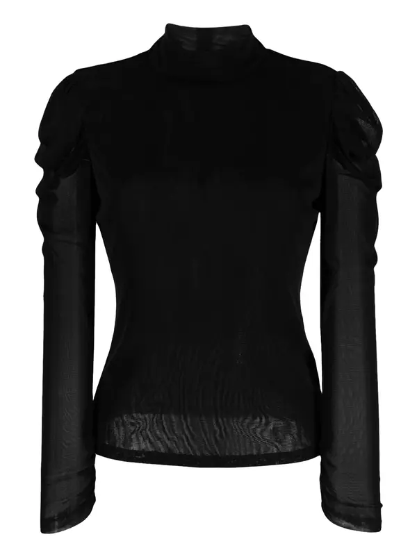 Diane Von Furstenberg Remy Semi-sheer Blouse - Black