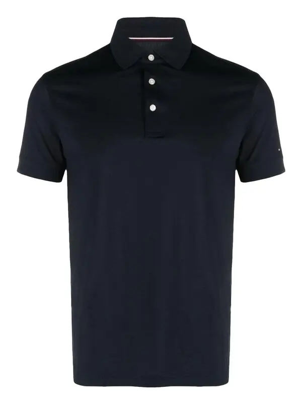 Tommy Hilfiger Logo-embroidered Cotton Polo Shirt - Blue