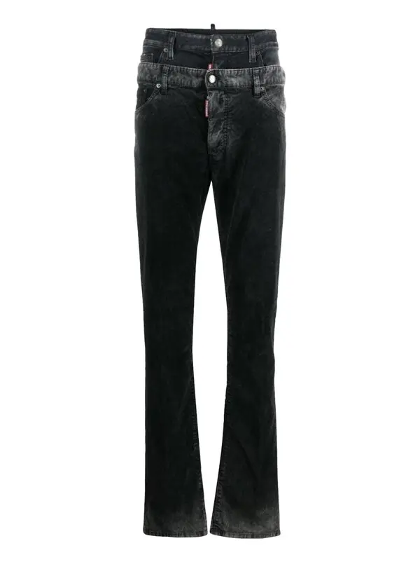 Dsquared2 Layered Mid-rise Straight-leg Jeans - Black