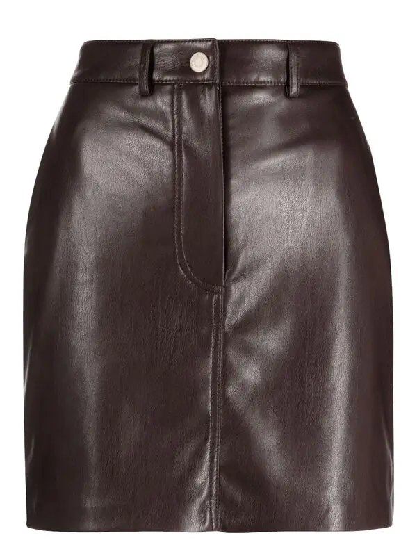 Nanushka Okobor Faux-leather Mini Skirt - Brown