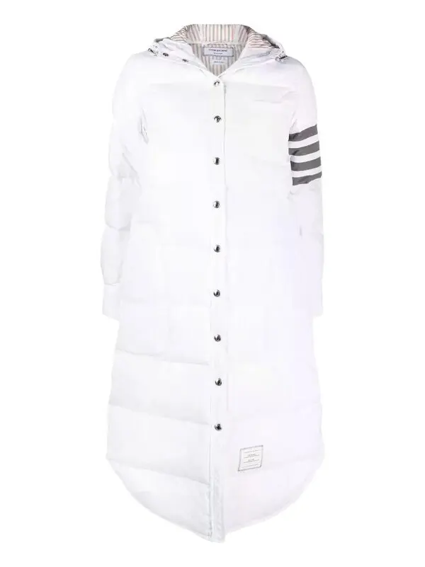 Thom Browne 4-bar Hooded Padded Coat - White