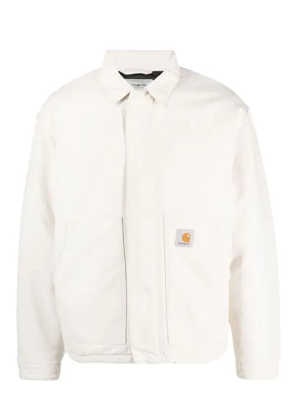 Carhartt Work In Progress Logo-patch Organic Cotton Shirt Jacket - Neutrals