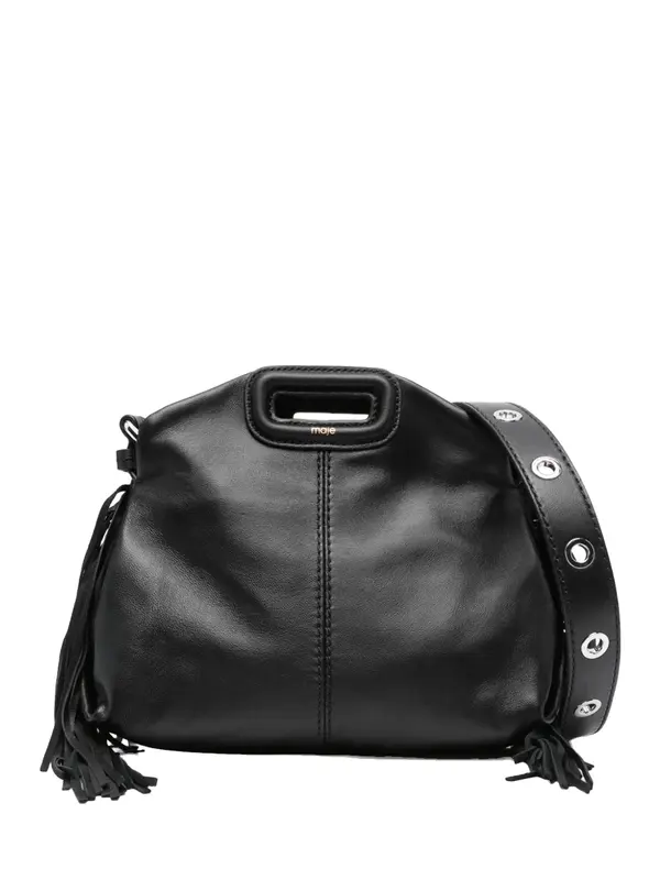 Maje Mini Miss M Leather Shoulder Bag - Black