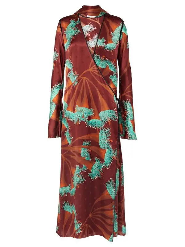 Johanna Ortiz Fresh Of Lightening Silk Wrap Dress - Multicoloured
