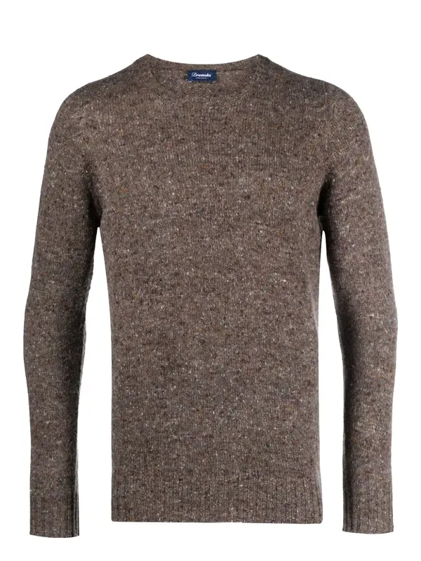 DRUMOHR Speckled Knit Crew-neck Jumper - Brown
