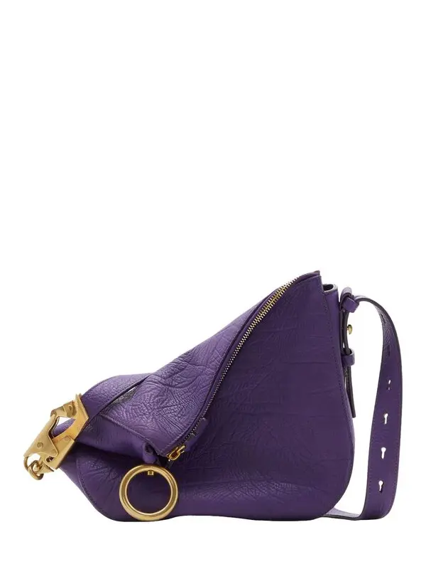 Burberry Knight Small Leather Shoulder Bag - Purple