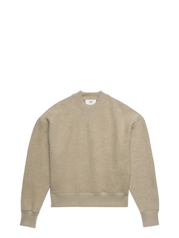 Ami Crew-neck Fleece Sweatshirt - Neutrals