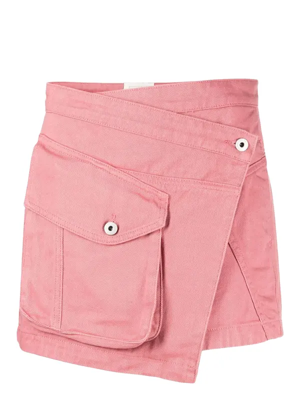 FENG CHEN WANG Asymmetric Cotton Miniskirt - Pink