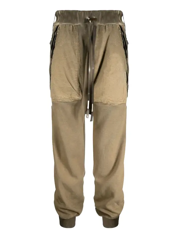 Boris Bidjan Saberi Faded Drop-crotch Cotton Track Pants - Green