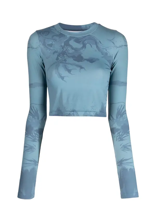 FENG CHEN WANG Abstract Pattern Top - Blue
