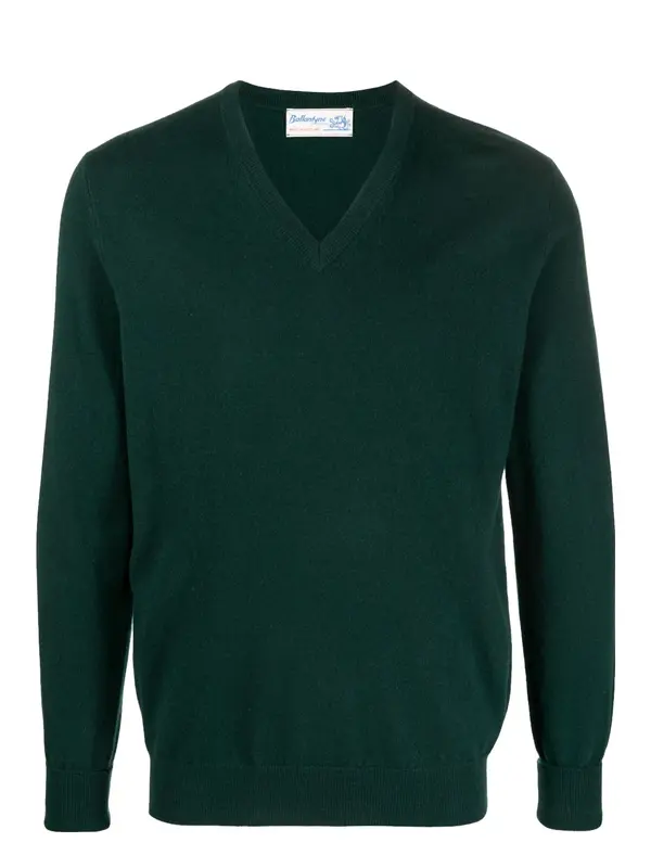 BALLANTYNE V-neck Cashmere Jumper - Green