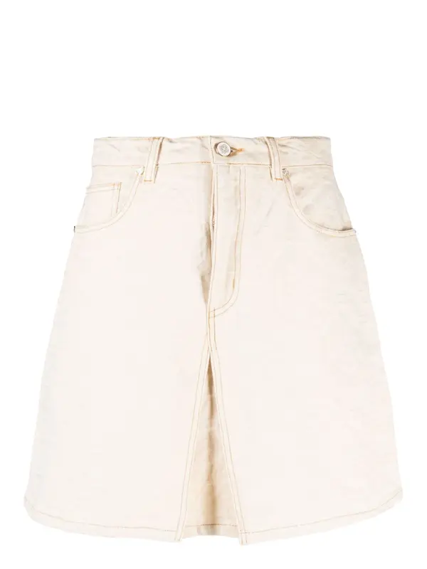 Casablanca Monogram-jacquard Denim Skirt - Neutrals
