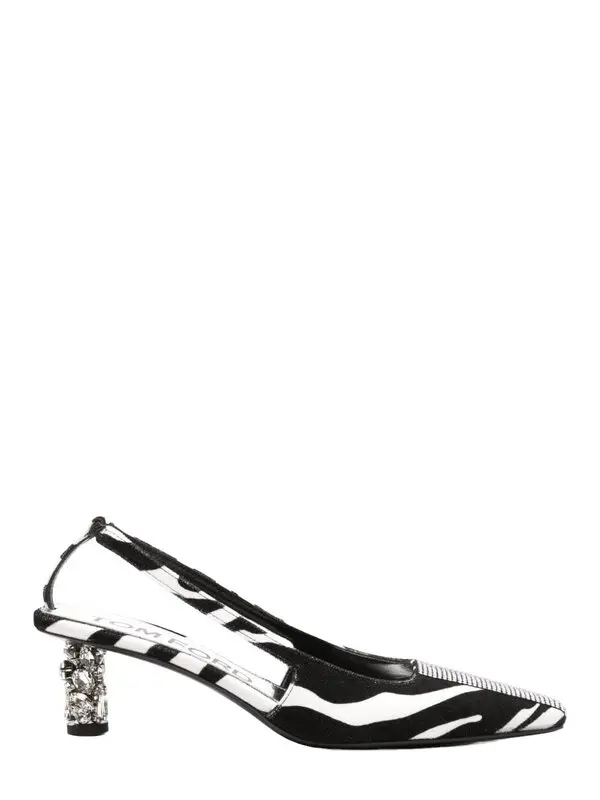 TOM FORD 70mm Zebra-print Slingback Pumps - Black