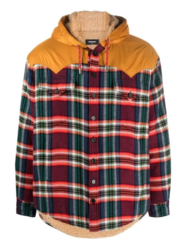 Dsquared2 Check-pattern Hooded Jacket - Red