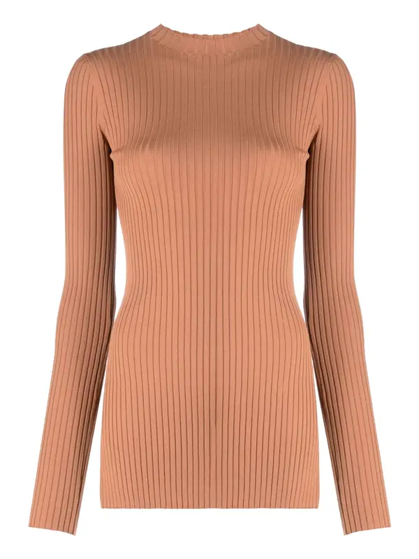 Nanushka Bardia Ribbed Knitted Top - Brown