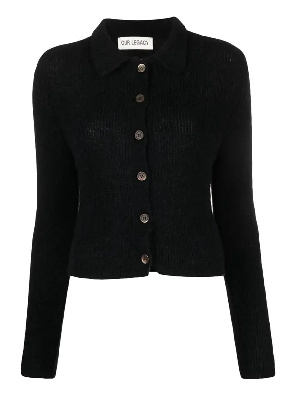 Our Legacy Mazzy Ribbed-knit Cardigan - Black