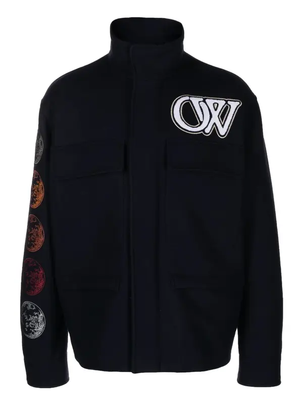 Off-White Moon Phase Varsity Jacket - Black