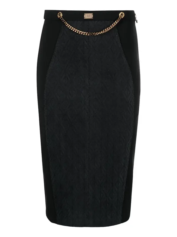 Elisabetta Franchi Logo-plaque High-waisted Skirt - Black