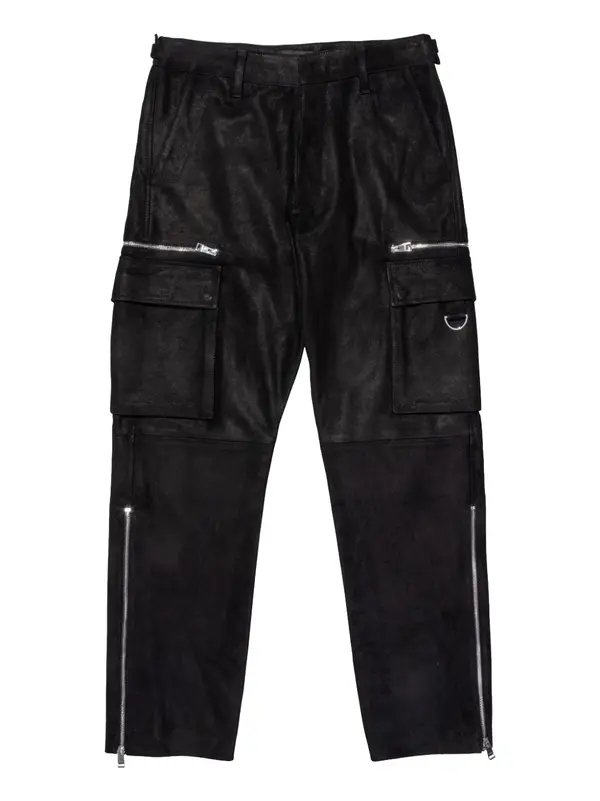 PURPLE BRAND Zipped Cargo Trousers - Black