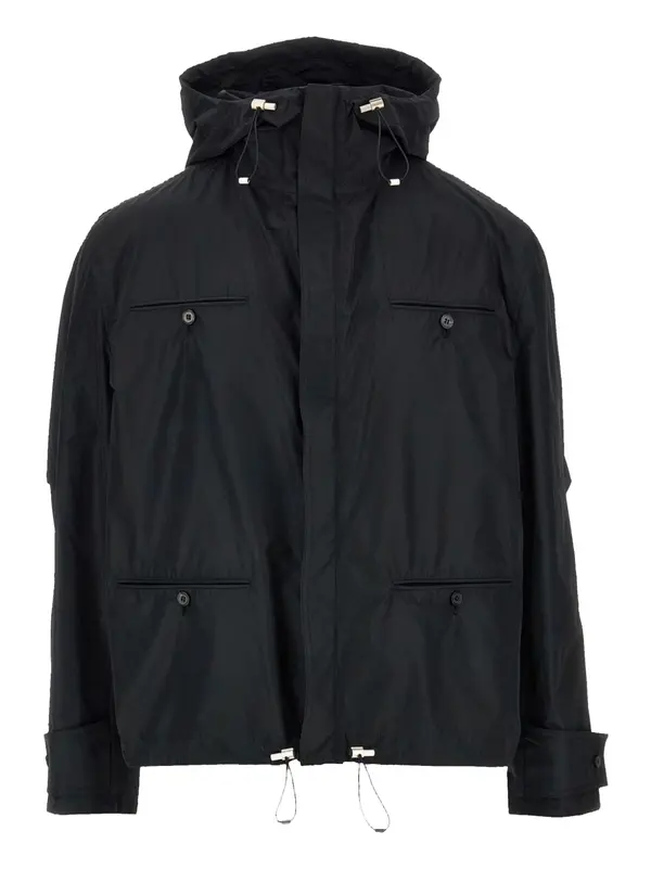 FERRAGAMO Drawstring-hem Hooded Jacket - Black