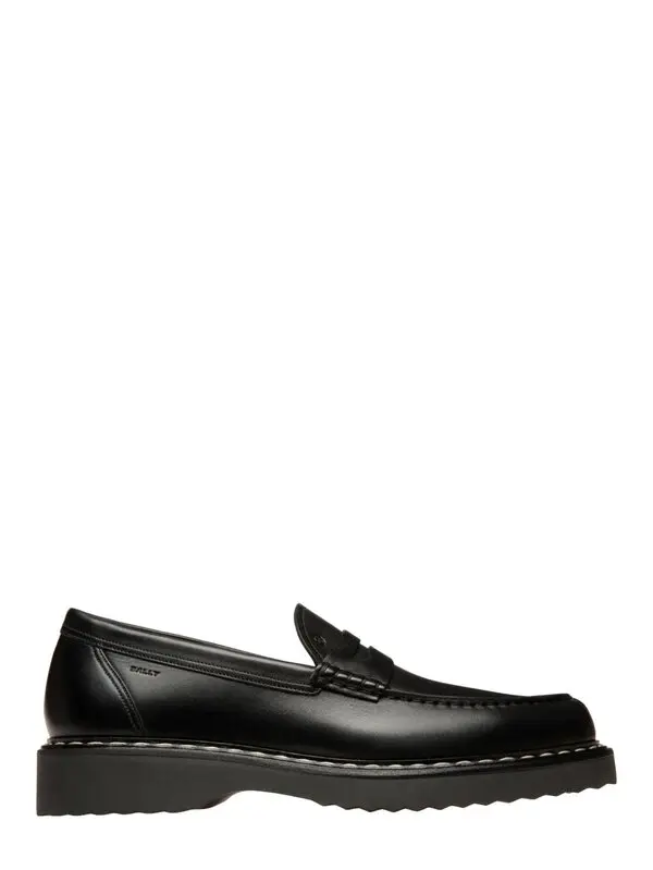 Bally Necko Leather Penny Loafers - Black
