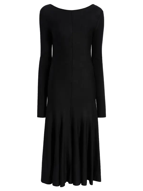 Khaite Scoop-back Virgin Wool Midi Dress - Black