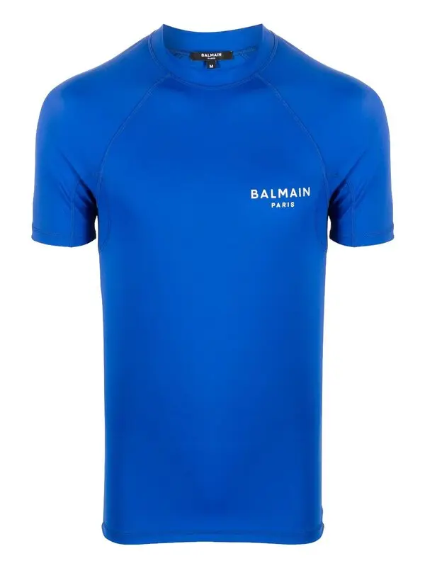 Balmain Logo-print Short-sleeve T-shirt - Blue