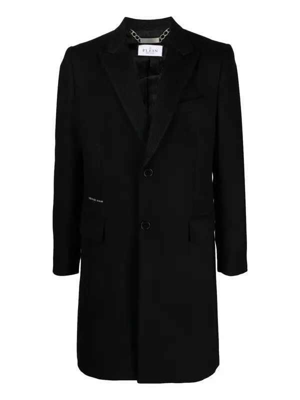 Philipp Plein Single-breasted Coat - Black