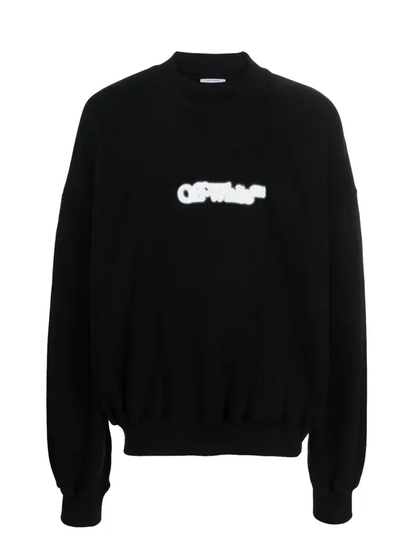 Off-White Logo-print Cotton Sweatshirt - Black