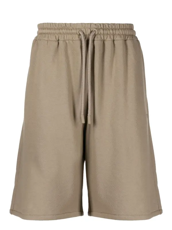 Off-White Diag Cotton Track Shorts - Brown