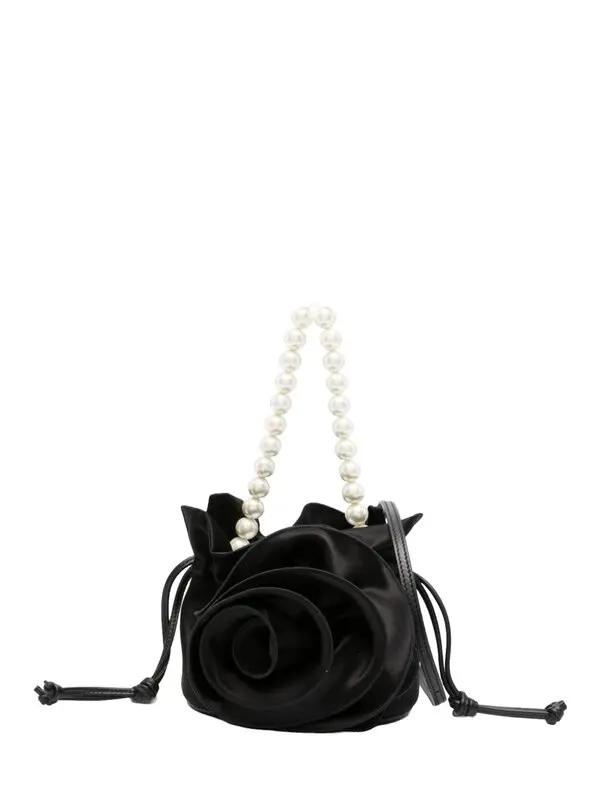 Magda Butrym Flower Bag With Pearl Handle - Black