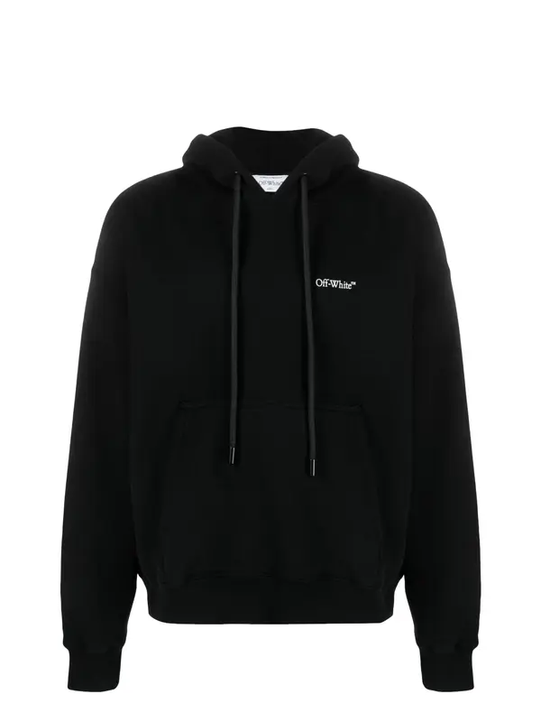 Off-White Logo-print Long-sleeve Hoodie - Black