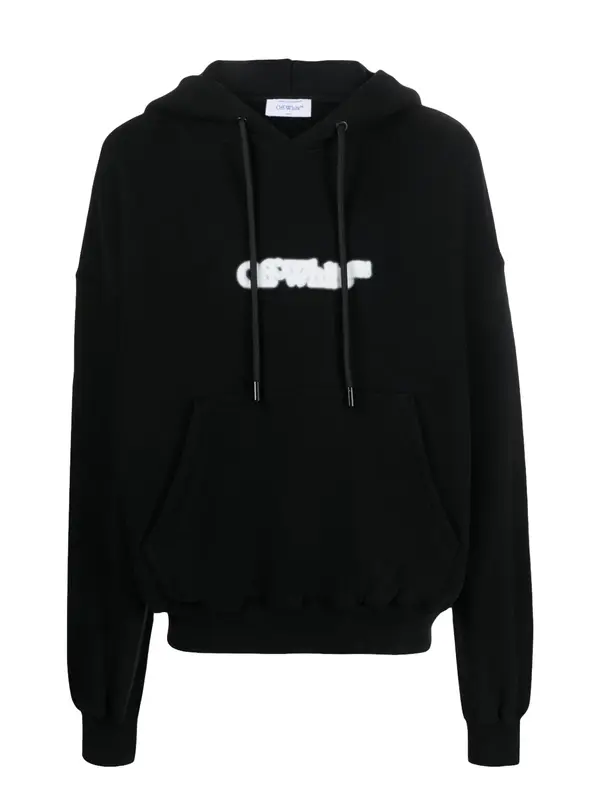 Off-White Logo-print Cotton Hoodie - Black