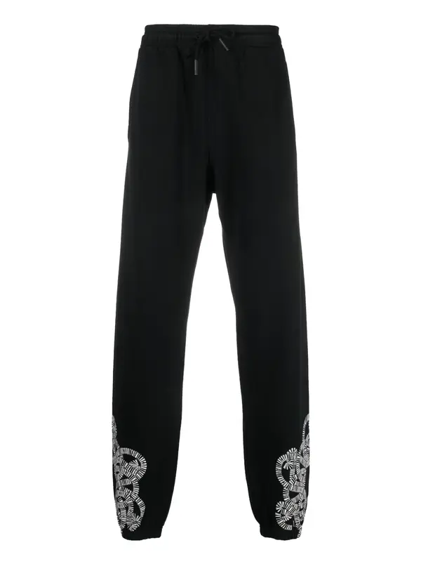 COUNTY OF MILAN Logo-print Organic-cotton Track Pants - Black