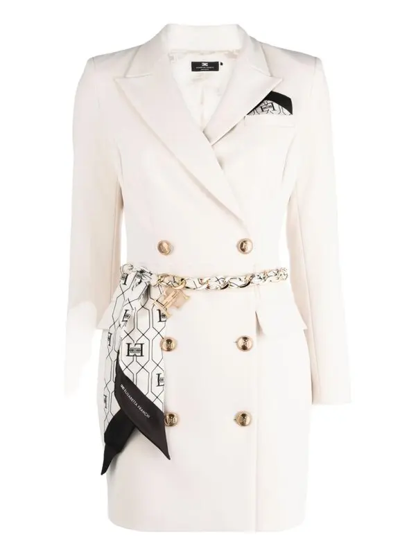 Elisabetta Franchi Belted Blazer Dress - Neutrals