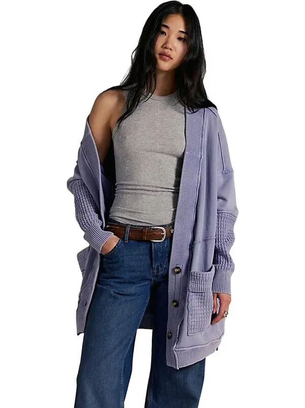 Free People We The Free Brooklyn Cardigan - Frosted Violet