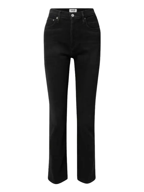 AGOLDE Net Sustain Freya High-rise Slim-leg Jeans - Black