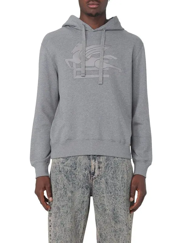 Etro Cotton Sweatshirt With Pegaso Logo - Grey