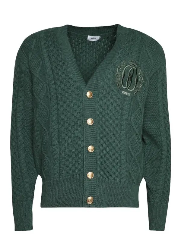 Bally Cable-knit Wool Cardigan - Kelly Green