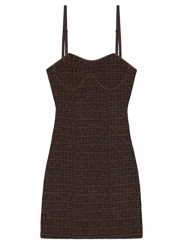 Givenchy Corset 4g Jacquard Mini Dress - Bronze
