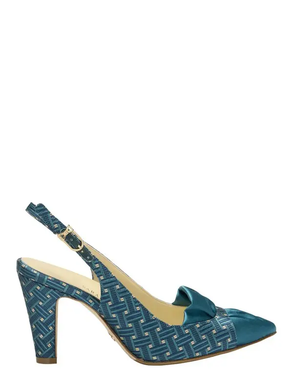 Sarah Flint Perfect Sabina Sling 85 - Teal Deco Jacquard
