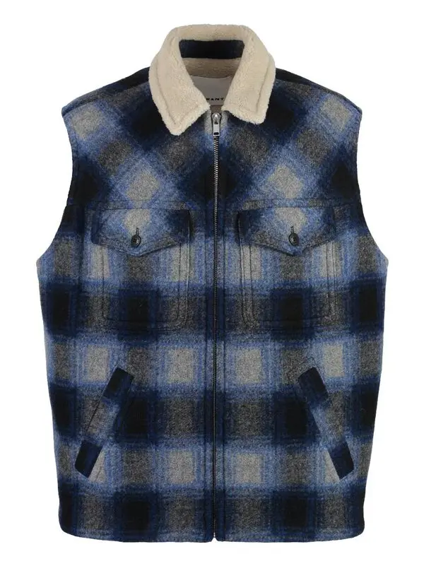 Isabel Marant Kiraneo Vest With Zipper - Blue